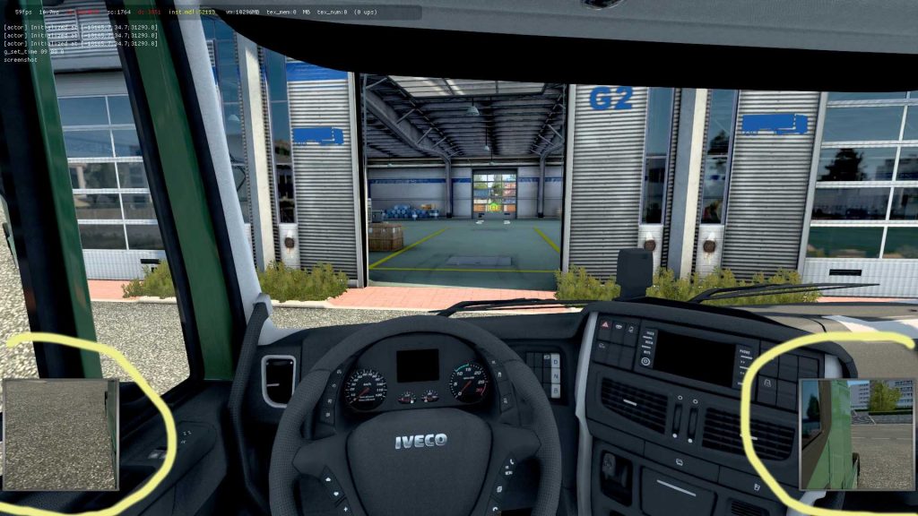 Niskie lusterka HUD 1.45 ETS2 - ETS2 Mody | ATS Mod