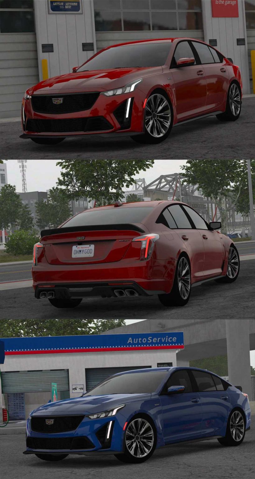 Cadillac CT5-V czarne skrzydło 2022 V1.3 1.50 ETS2 - ETS2 Mody | ATS Mod