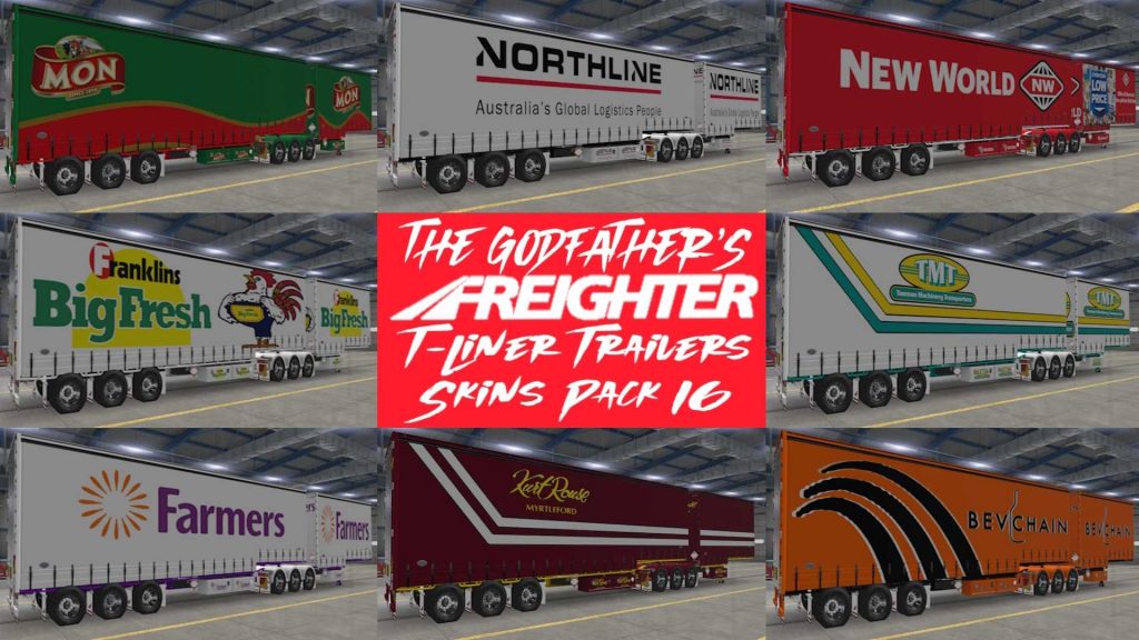 Pakiet skórek przyczepy Godfather's Freighter T-Liner 16 v1.0 ATS ...