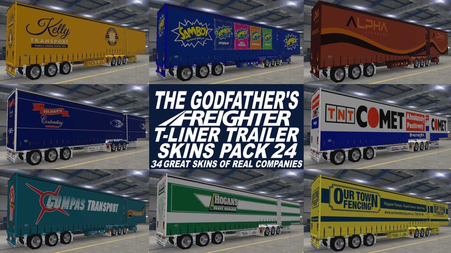 Pakiet skórek naczepy T-Liner „The Godfather's Freighter” 24 ATS - ETS2 ...